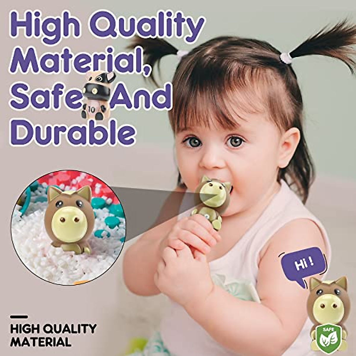 Farm Animal Toddler Toys for Baby: Kids Learning Toys 20 Pcs Finger Puppets with Counting, Matching, Bath, Role-play| Ideal Christmas Birthday Easter Gifts Stocking Stuffers for Boy Girls Toddlers 1-3