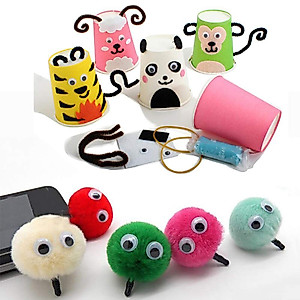 200pcs Wiggle Googly Eyes 15mm Self Adhesive Animal Sticker for DIY Scrapbooking Crafts Toy Accessories
