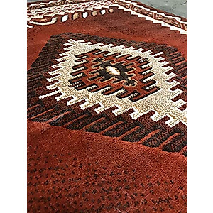 Kingdom South West Native American Area Rug Rust Brown Beige Design D143 (5 Feet 2 Inch X 7 Feet)