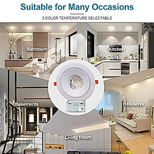 12 Pack Gimbal LED Recessed Lighting 6 Inch, 12W 1200LM (110W Eqv.) 360°Rotation LED Recessed Light with Acrylic Lens, 3 Color Selectable LED Can Lights, CRI90 Dimmable Downlight, IC Rated