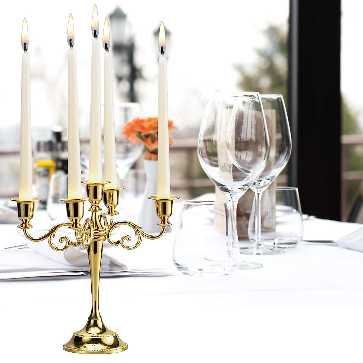 qinxiang 30 Pack Ivory Taper Candles, 10 inch (H) Dripless, Unscented Dinner Candle, Smokeless Taper Candles, Paraffin Wax with Cotton Wicks, Approxinately 7-8Hours Burn Time