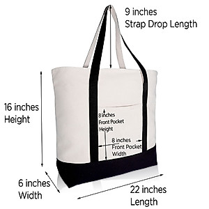 DALIX Personalized Tote Bag Monogram Black - J