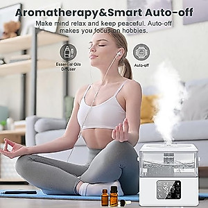 TOPNERIC Humidifiers for Bedroom, 6L Top Fill Humidifier Large Room Cool & Warm Mist Humidifiers for Home Baby Nursery Indoor Plants, Quiet Air Humidifier with Timer, Smart Mode, 360° Nozzle, Light