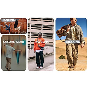 AIFARLD Mens Cargo Pants Multi Pockets Hiking Pants Cotton Stretch Elastic Waist Lightweight Trousers Outdoor Casual Relaxed Fit