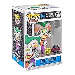 Funko POP Heroes: Dia De Los DC - Joker (Glow in The Dark), Amazon Exclusive, Multicolor, (58173)