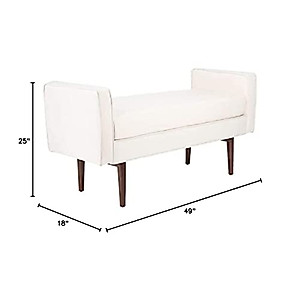 Safavieh Home Henri 49-inch Mid-Century Light Beige and Walnut Bench