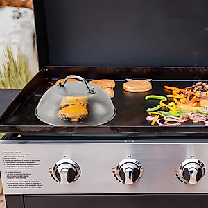 ZBXFCSH Griddle Accessories - Heavy Duty 9" Wide Smashed Burger Melting Cheese Dome - Commercial Grade Stainless Steel Basting and Steaming Cover- Best for Use in Flat Top Grills, 0.6mm Thickness