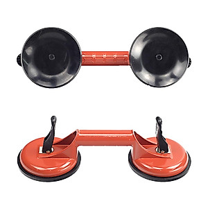 Glass Suction Cups Heavy Duty Aluminum Vacuum Plate Handle Glass Holder Hooks to Lift Large Glass/Floor Gap Fixer/Tile Suction Cup Lifter/Moving Glass/Pad for Lifting/Dent Puller