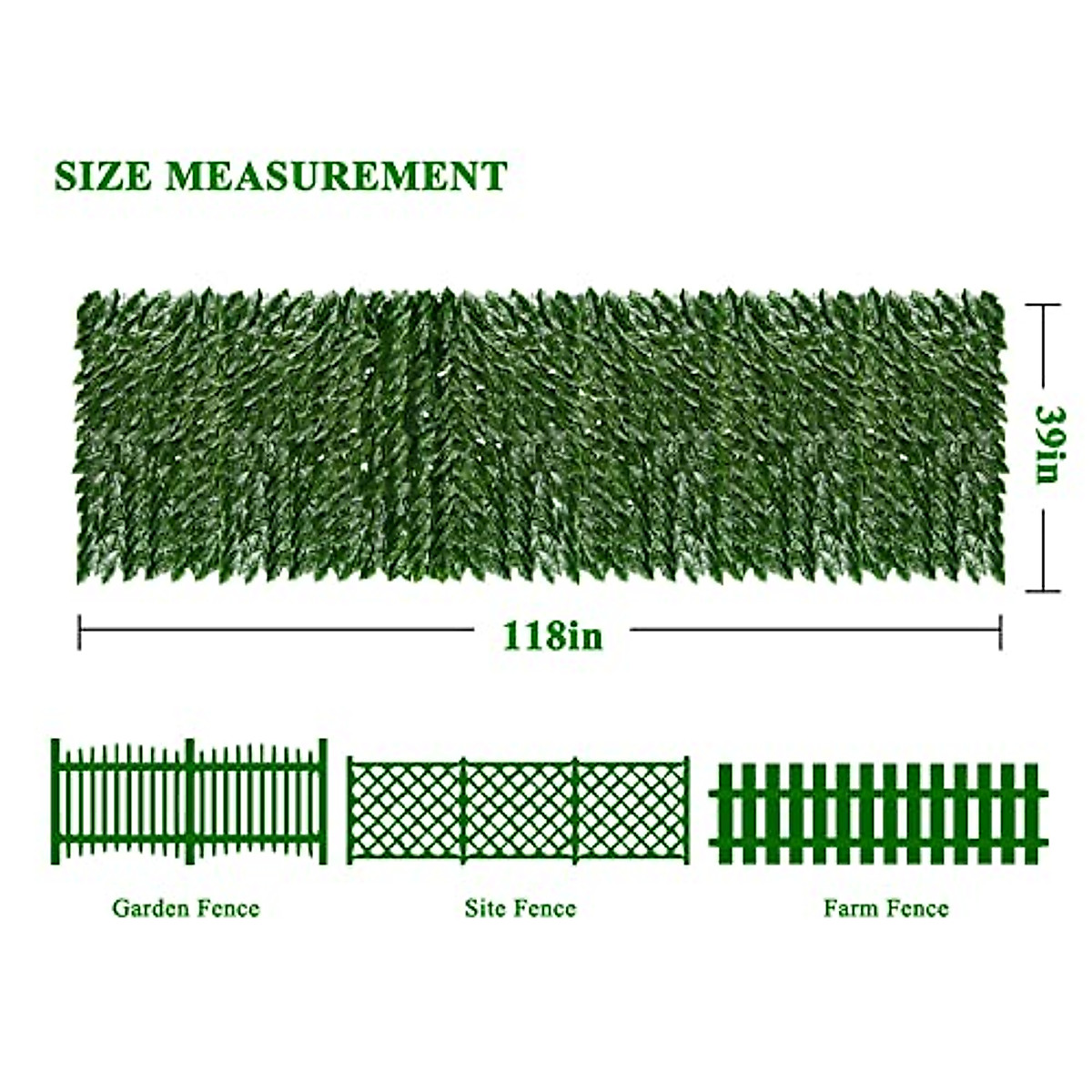 iCover Artificial Ivy Privacy Screen for Fence, 39x118in Strengthened Joint Prevent Leaves Falling Off, Faux Hedge Panels Greenery Vines, Decorative Fence for Outdoor, Garden