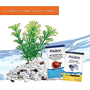 Aqueon Betta Puzzle Aquarium Fish Tank Kit, Blue, Half Gallon