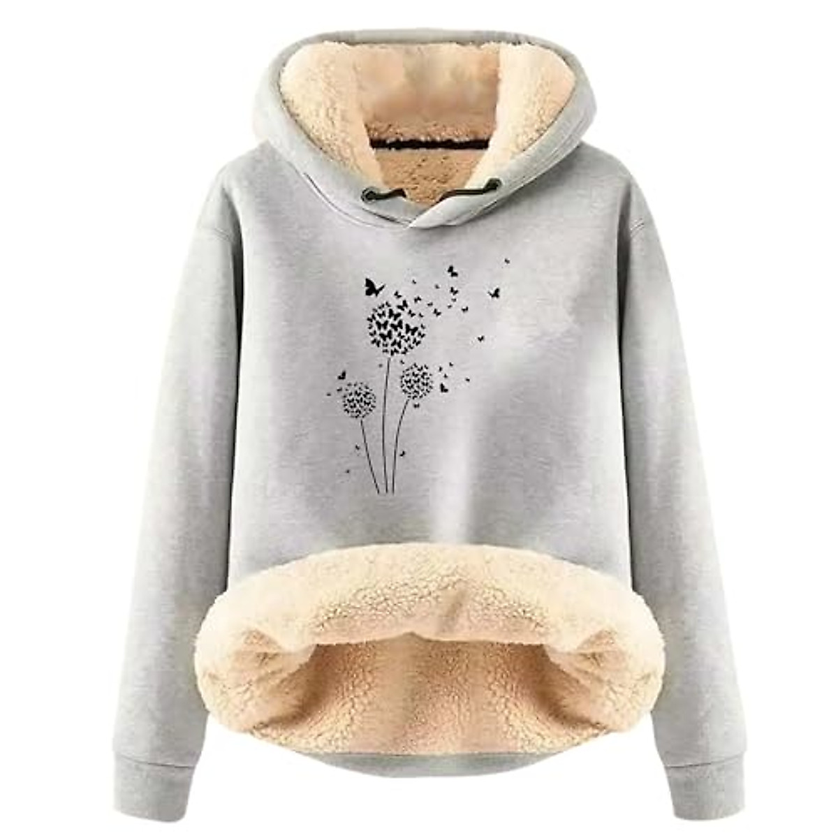 Fuzzy Jacket Backpack Deals Hoodies for Women Oversized Sweatshirt Plus Size Sweaters Christmas Printed Warm Plush Hooded Pullover Jacket