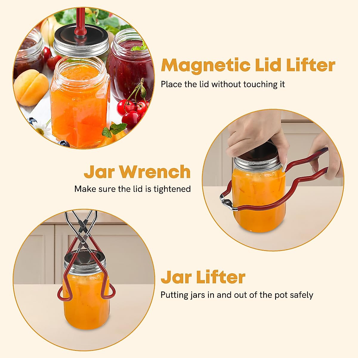 BriSunshine 21.5 QT Stainless Steel Canning Pot with Lid, Rack & Canning Tools Set, Canning Supplies Kit Water Bath Canner for Beginner