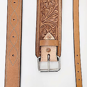 HILASON Horse Western Carved Leather Rear Flank Back Cinch Girth Saddle Billets Comfytack | Flank Cinch | Flank Cinch Billet | Western Cinch | Saddle Cinch | Western Girth | Saddle Billet Strap