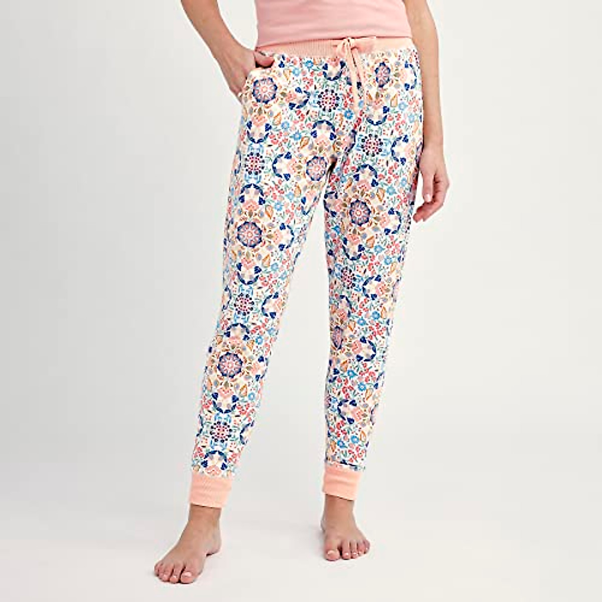 Vera Bradley Women's Cotton Jogger Pajama Pants With Pockets (Extended Size Range), Enchanted Mandala, X-Large