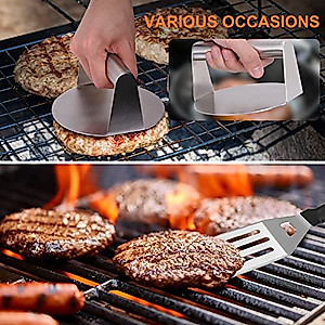 Whonline Griddle Accessories 16pcs Flat Top Grill Accessories Set for Blackstone and Camp Chef Enlarged Spatulas, Basting Cover, Burger Press, Scraper, Tongs, Grill Spatula Kit for Outdoor
