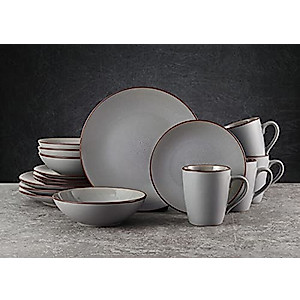 Pfaltzgraff Pierce 16-Piece Dinnerware Set, Service for 4, Gray