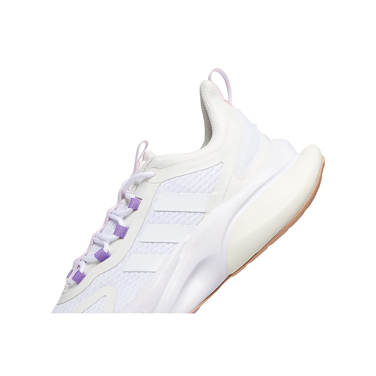 adidas Women's Alphabounce+ Sneaker, White/White/White, 8