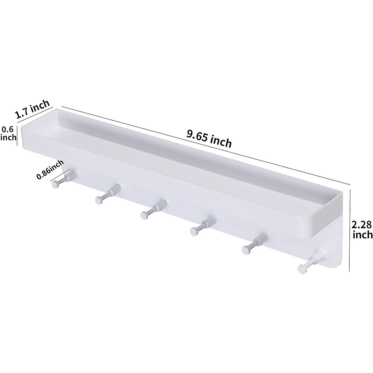 HAYAN Key Holder for Wall, Wall Mount Mail Key Hanger Organizer Shelf, Key Hooks Rack, Small Key Hanger for Home Entryway, Hallway, Kitchen, Office - White