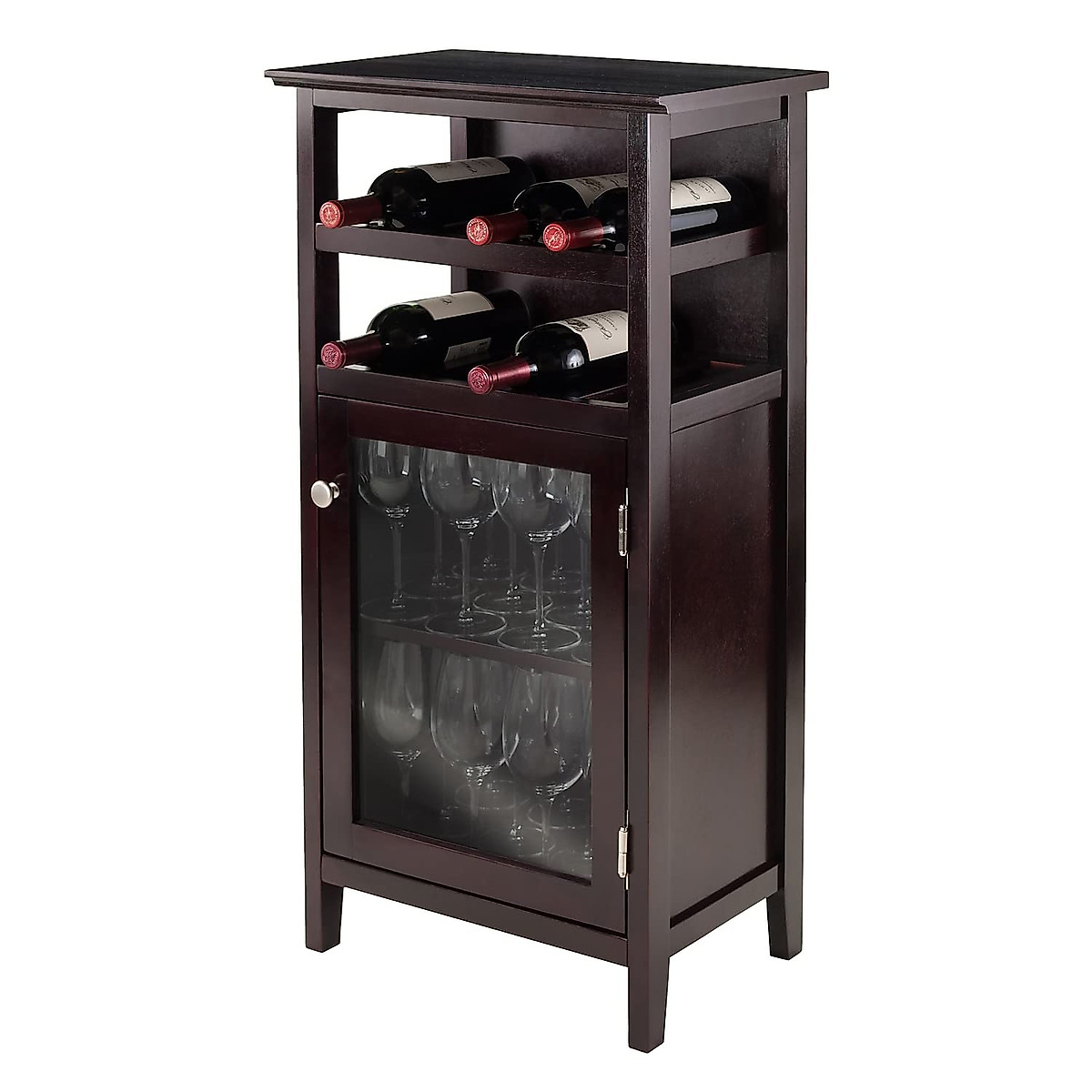 Winsome Alta Wine Cabinet, Dark Wood (92119)