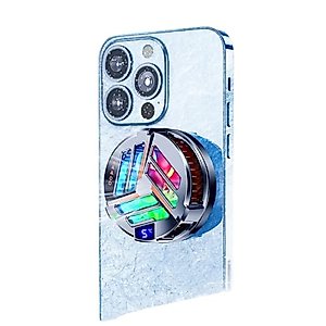 Mobile Phone Radiator Cooler for iPad Tablet Computer Magnetic Heat Dissipation Type-C Heat Sink Atmosphere Lights (Round)