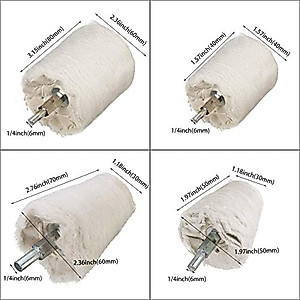 ANAHAF Buffing Wheel for Drill - 8 Pcs Polishing Wheel Cone/Column/Mushroom/T-Shaped Wheel Polishing Kit with 1/4 Handle