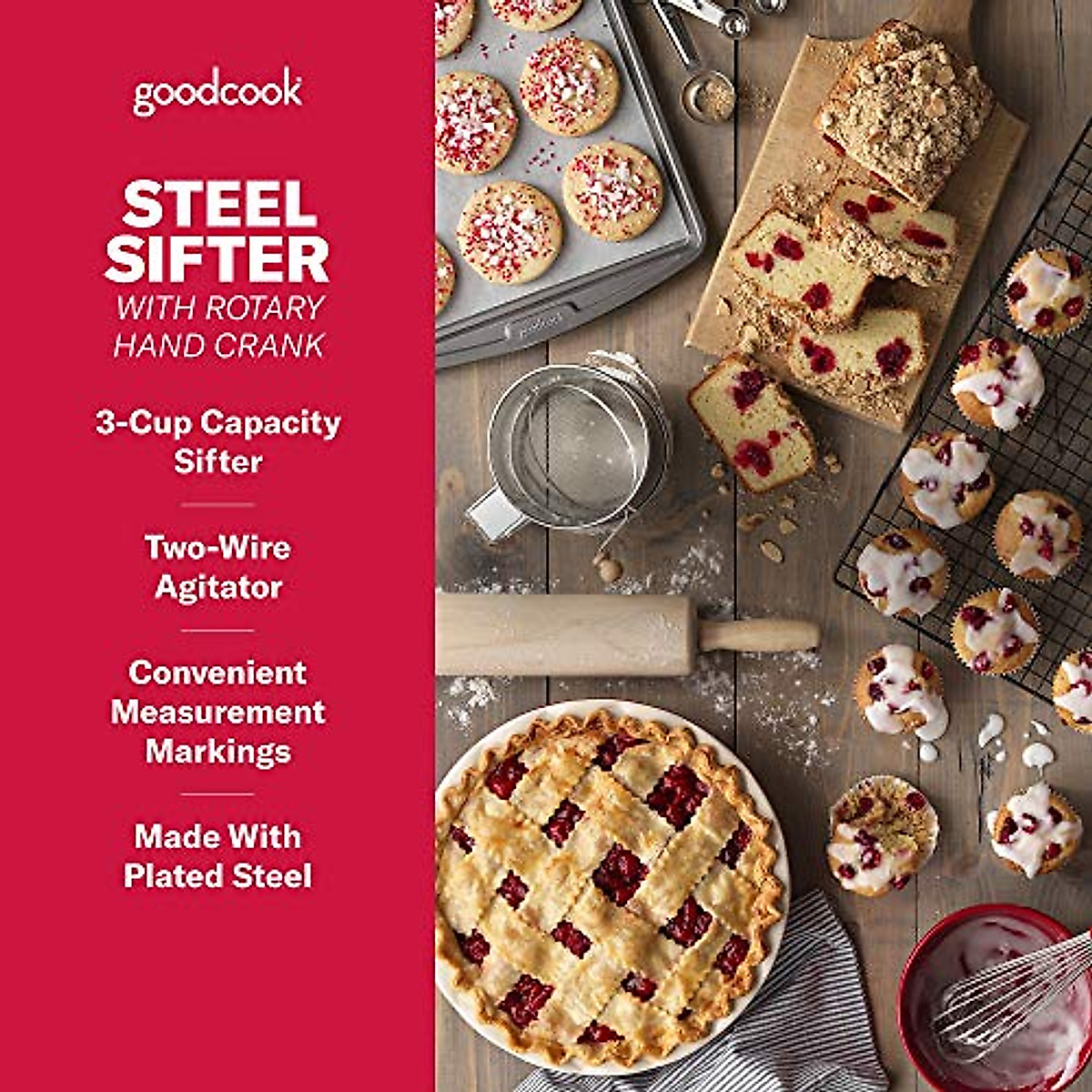Goodcook Sifter Kitchen Essentials, Medium, Silver