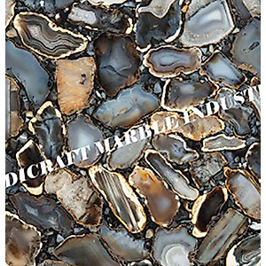 Best for GIFT Natural Agate Table, Agate Table Top, Agate Table, Agate Stone Table, Round Agate Table, Gemstone, Quartz, Customized Agate Stone Table