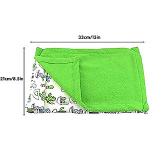 Reptile Sleeping Bag Set Bearded Dragon Blanket Pillow and Sleeping Bag Shelter Couch Accessories for Leopard Gecko Rat Lizard Hamster Small Animals (Green)