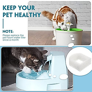 50 Pieces Pet Fountain Filter Cat Replacement Foam Filters Replacement Fits for Pet Fountain Filters Multiple Pet Fountain Foam Filters Cat and Dog Fountain Foam Filters