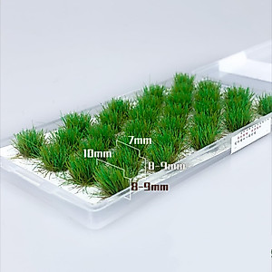 Haivvood 128 Pcs Static Grass Tuft Model Grass Tufts Railway Artificial Grass Miniature War Gaming Terrain DIY Model Railroad Artificial Grass War Gaming Terrain Decoration Railroad Scenery