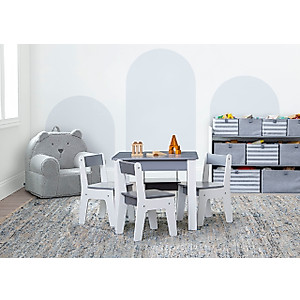 GAP GapKids Table and 4 Chair Set - Greenguard Gold Certified, Grey/White