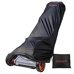 Eventronic Lawn Mower Cover, Heavy Duty 420D Marine Grade Fabric, Waterproof Push Mower Cover, Universal Lawn Mower Cover with Drawstring & Cover Storage Bag