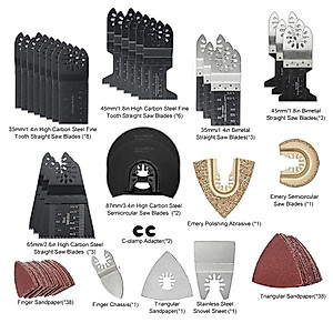 Saw Blades Carbide 108PCS Universal Oscillating Multitool Saw Blades High-Carbon Steel Cutting Polishing Tool Set Compatible for Bosch Multi-X