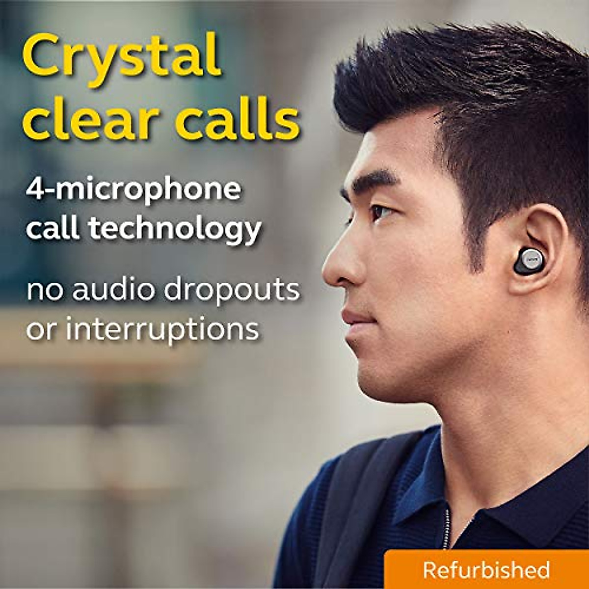 Jabra Elite 75t Titanium Black Voice Assistant Enabled True Wireless Earbuds with Charging Case (Renewed)