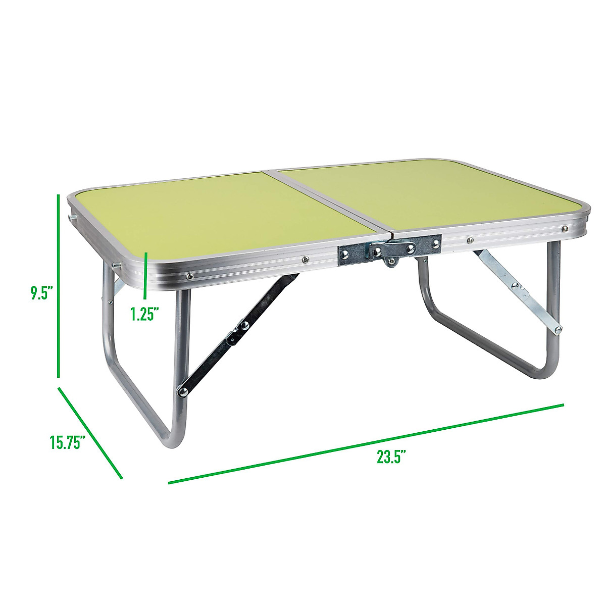 Mind Reader Lap Desk Laptop Stand, Bed Tray, Collapsible, Dorm Room, Portable, Dorm, MDF, Metal, 23.5" L x 16" W x 10" H, Green