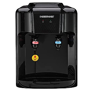 Farberware FW-WD219 Freestanding Hot and Cold Water Cooler Dispenser, Countertop Black
