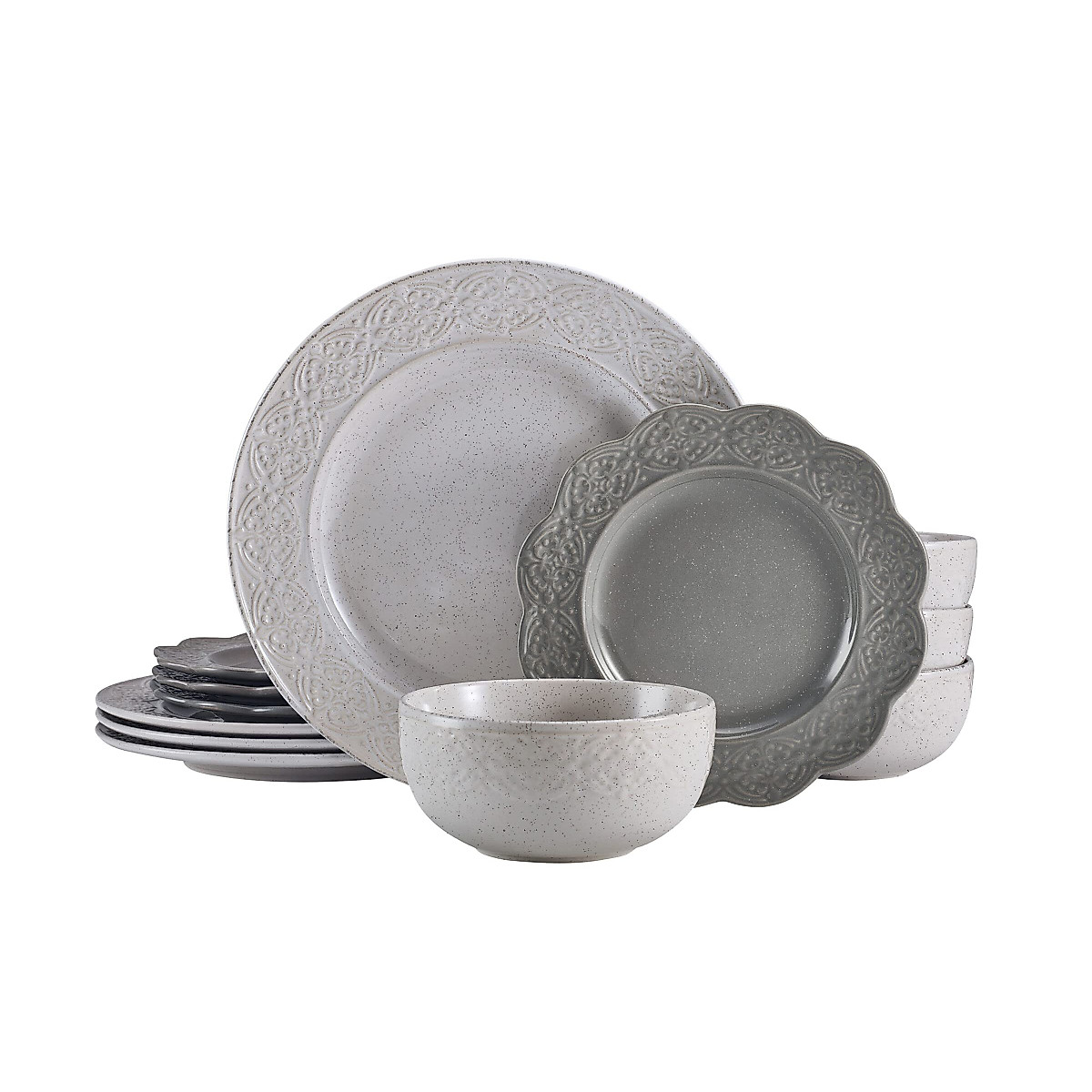 Pfaltzgraff Gia 12 Piece Dinnerware Set, Service For 4, Multicolored