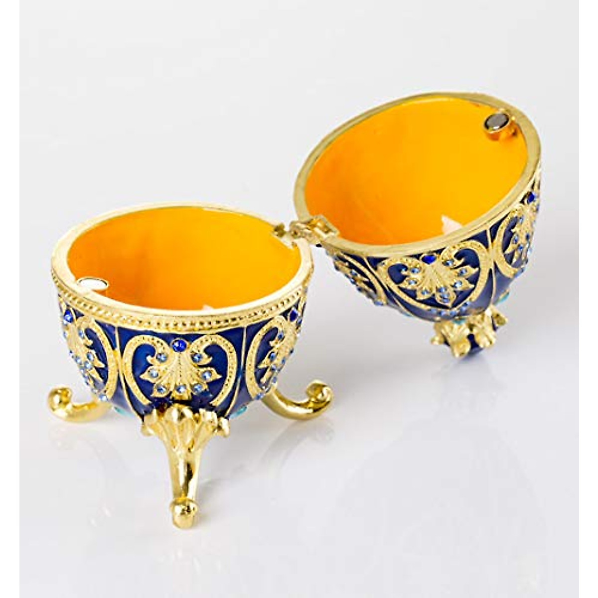 SEVENBEES Hand Painted Faberge Egg Box Hinged Jewelry Trinket Boxes for Home Decor