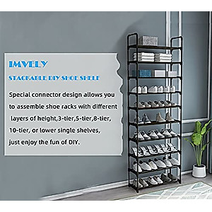 IMVELY 4-Tier Shoe Rack Organizer,16-24 Pairs Metal Shoe Rack for Closet,Shoe Stand,Shoe Shelf,Show Rack,Shoe Storage Cabinet for Entryway Bedroom Living Room Office,Black