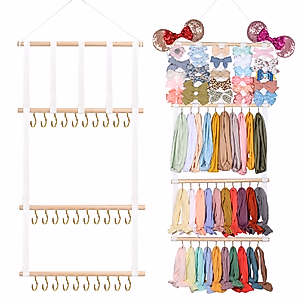 POVETIRE Baby Headbands Holder, Hair Bows Organizer for Baby Girls Hair Accessories Storage Hanging Display Stand for Wall Room Nursery Decor