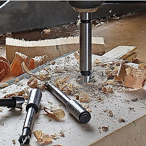 15PCS Forstner Drill Bit Set with Wooden Storage Case, 10-50mm 2/5-2in Round Shank Woodworking Hole Saw Drilling Cutting Tool Kits 