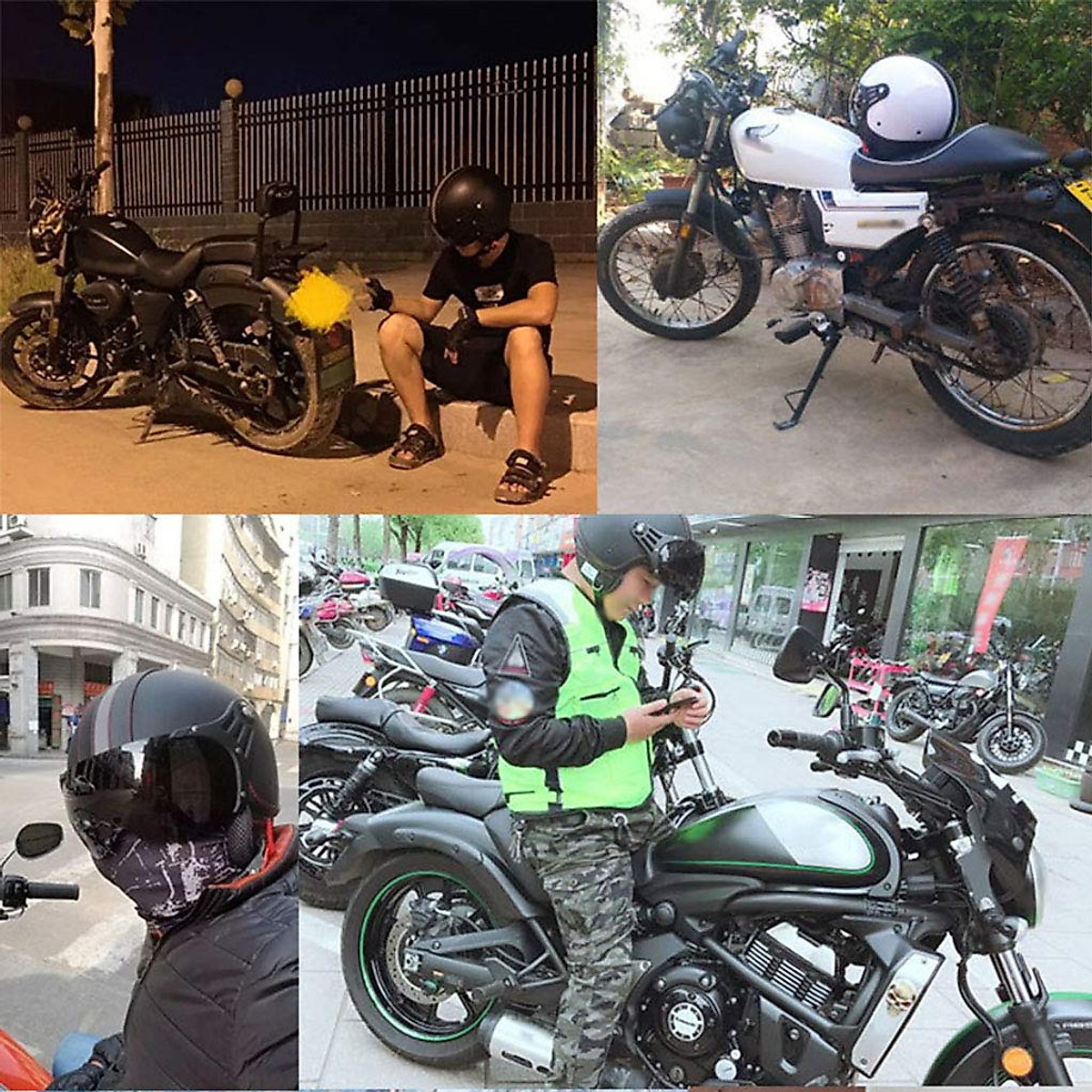 DCLINA Motorcycle Half Helmet Sunscreen Men's Women's Vintage Open-Face-Helmet, DOT Approved Unisex-Adult Retro Electric Girls Scooter Helmet for ATV Cruiser Moped,Breathable and Lightweight