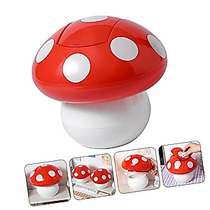 HANABASS for Tiny Adorable Decoration or Tabletop Waste Table Lid Organizer Car Small Home Mushroom Kawaii with Accessory Rubbish Bin Desktop Plastic Countertop Decorative Trash Bins