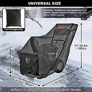 Outdoor TV Cover 48"-50" for Ultra-Thin TVs-Waterproof Double Zipper+Snow Blower Cover, HOMEYA Snow Thrower Cover Waterproof Snowblower Protector All Weather Outdoor Protection Universal Size