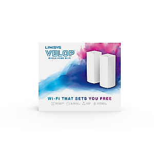 Linksys Velop Tri-Band AC4400 Whole Home WiFi Mesh System- 2-Pack (Coverage up to 4000 sq. ft)