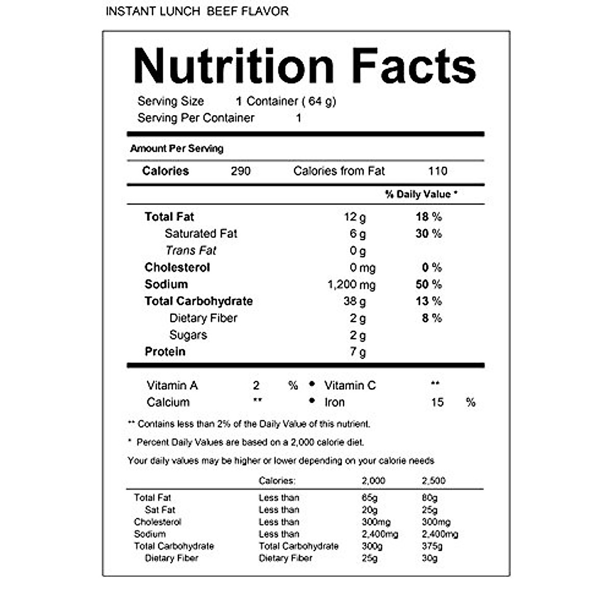 Maruchan Instant Lunch Beef, 2.25 Oz, Pack of 12