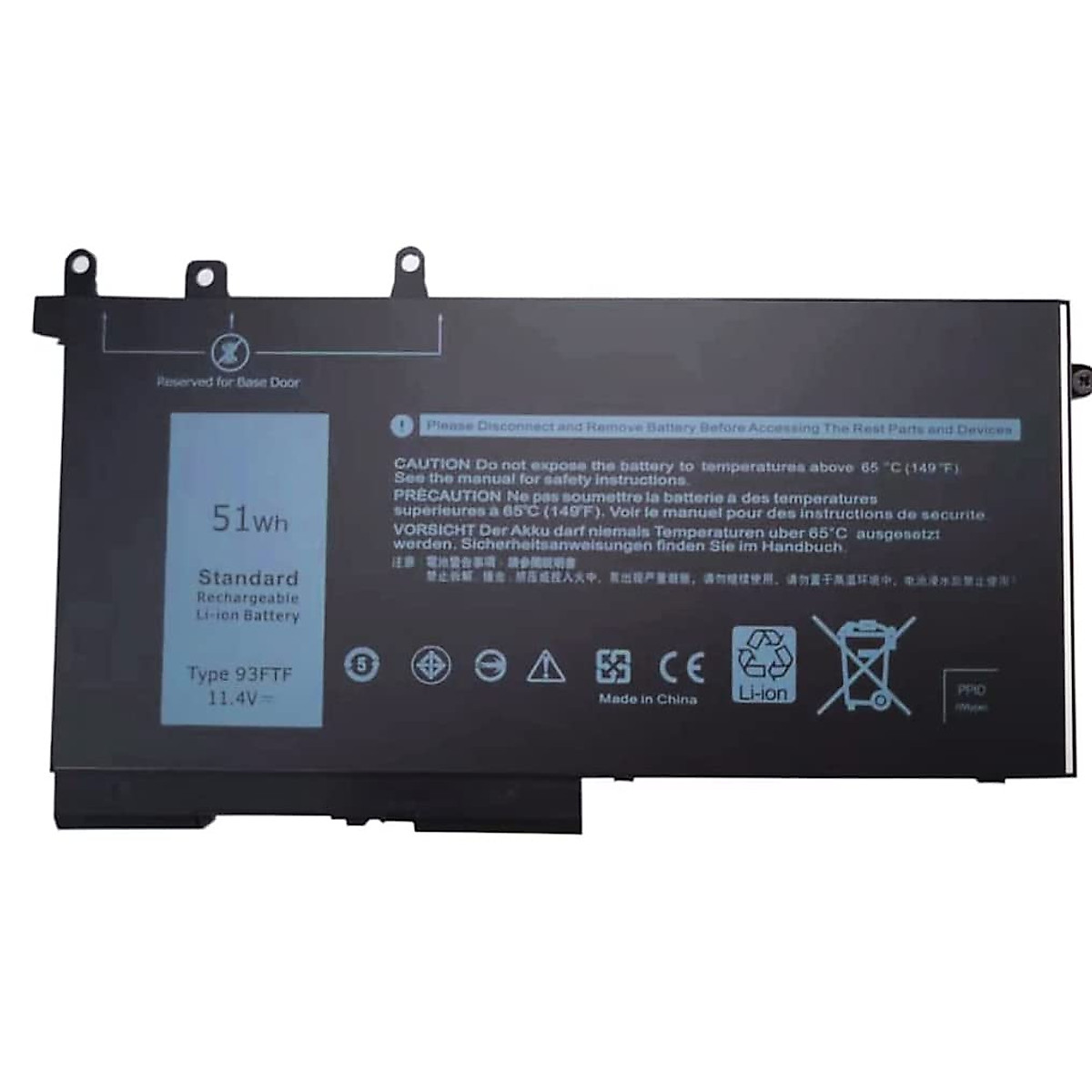 51Wh 93FTF Laptop Battery for Dell Latitude 5280 5480 5580 5590 5490 5288 5290 5290 5488 5495 E5280 E5480 E5580 E5490 E5590 E5480 E5290 E5591 Precision 15 3520 3530 D4CMT 83XPC 4YFVG 3DDDG