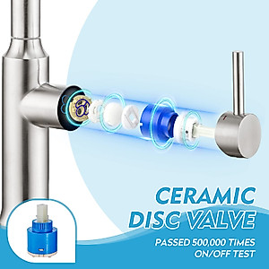 CREA Kitchen Faucets with Pull Down Sprayer, Bar Sink Faucet Brushed Nickel with Magnetic Docking, Commercial Modern Faucet rv Kitchen Sink Faucet