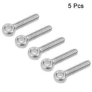 uxcell M6 x 25mm Machinery Shoulder Swing Lifting Eye Bolt 304 Stainless Steel Metric Thread 5pcs
