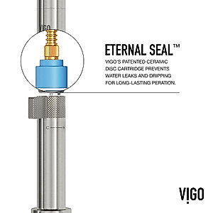 VIGO 1.75" W x 11.0" H x 9.5" D Jewel One-Handle Kitchen Faucet in Stainless Steel - VG02053ST